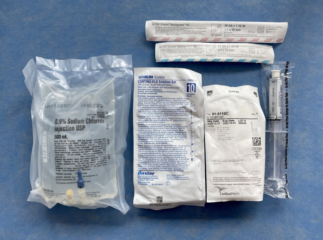 No Rx Needed - IV Fluid Bag (Normal Saline) with IV Start Kit All Supp ...