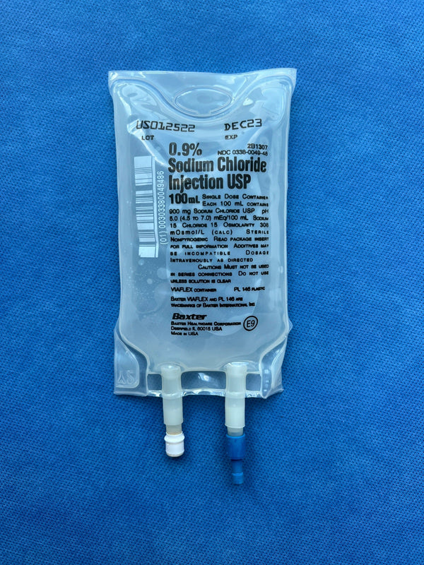 No Rx Required - IV Fluid Bag 0.9% Sodium Chloride (Normal Saline) 100 ...